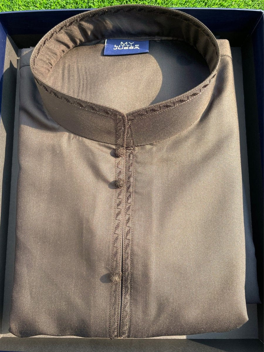 Taupe Bahraini Thobe for Men - Elegant Islamic Men's Wear