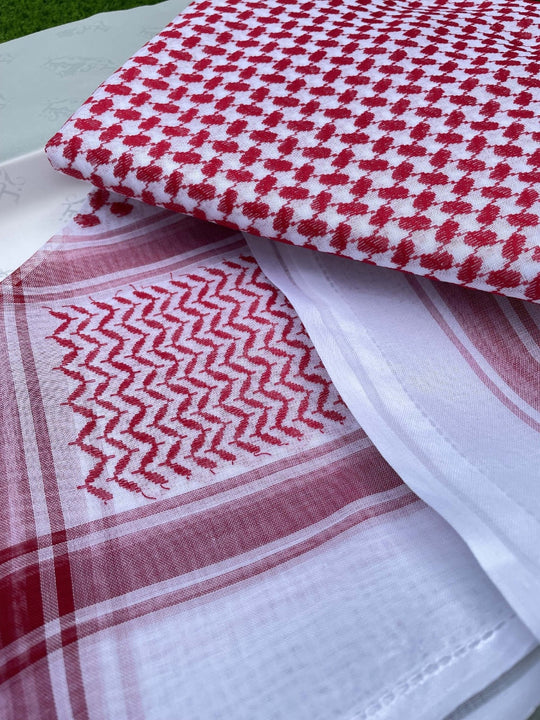 Kids Ready Made Red & White Arab Hat Shemagh Keffiyeh – My Little Jubba