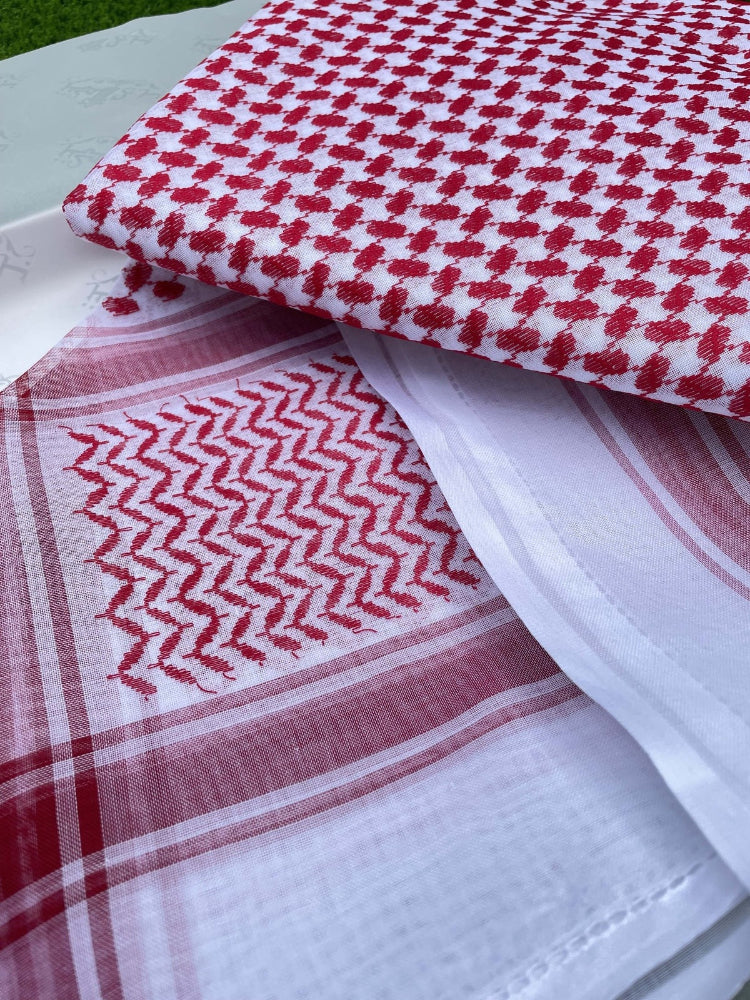 Kids Ready Made Red & White Arab Hat Shemagh Keffiyeh – My Little Jubba