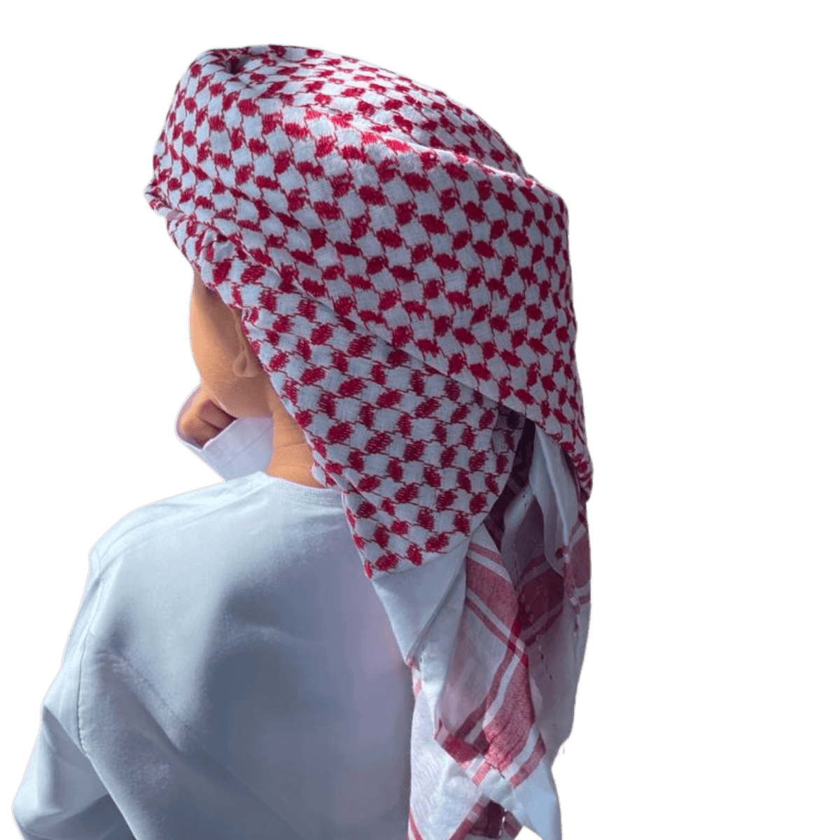 Kids Ready Made Red & White Arab Hat Shemagh Keffiyeh – My Little Jubba