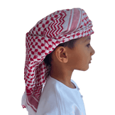 Kids Ready Made Red & White Arab Hat Shemagh Keffiyeh