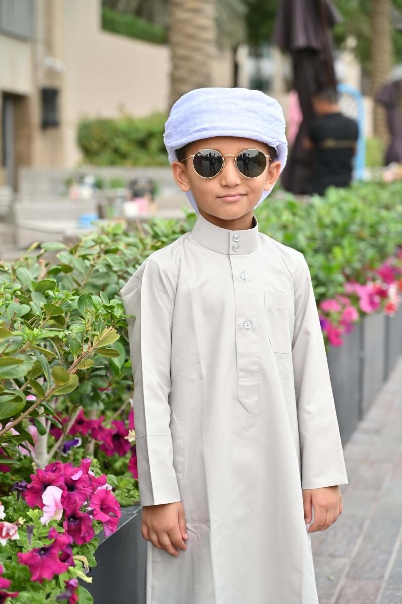 Beige Saudi Kids Jubba | Thobe | Dishdasha | Kid Jalabiya | Kids Qamis ...