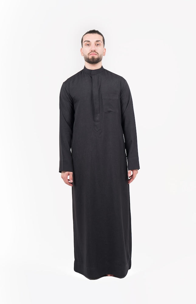 Mens Black Semiramis Kuwaiti Thobe | Jubbah | Kandura | Dishdasha – My ...