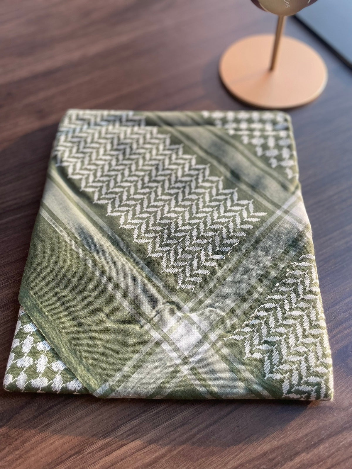Classic Green and White Keffiyeh | 100% Cotton - My Little Jubba