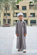 Grey Kuwaiti Kids Jubba | Thobe | Dishdasha | Kids Jalabiya | Qamis