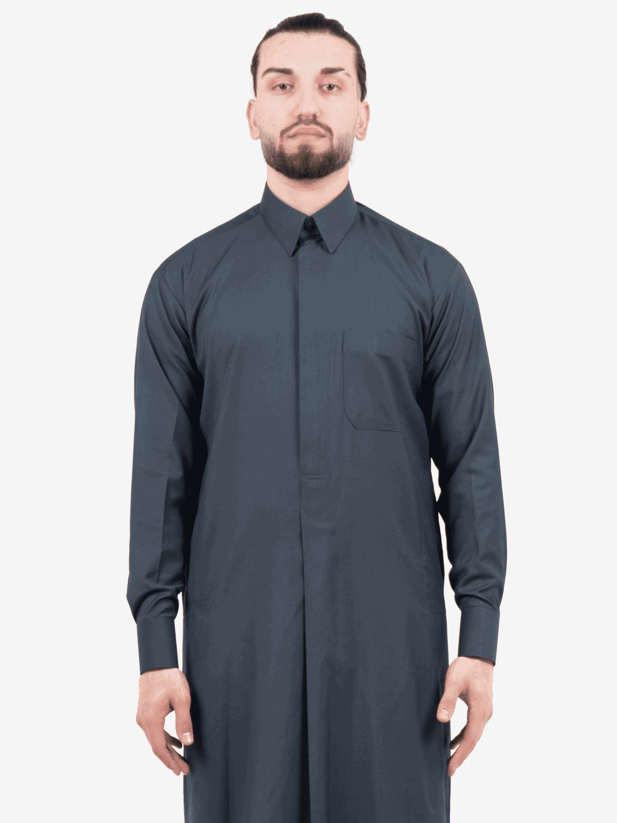 Mens Carbon Cashmere Wool Qatari Thobe | Thawb | Dishdasha |Jubba – My ...